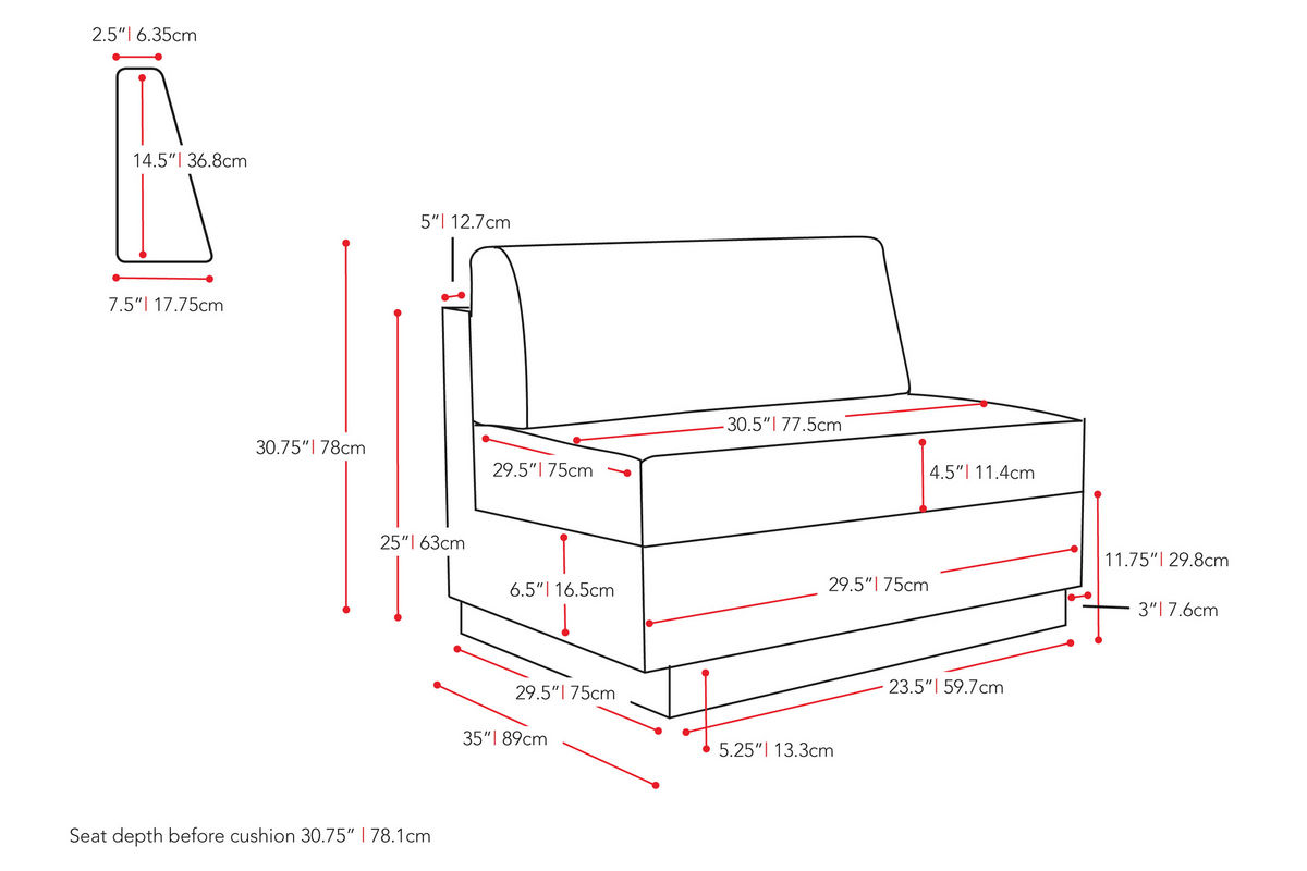 Park Terrace Teal Patio Middle Seat at Gardner-White