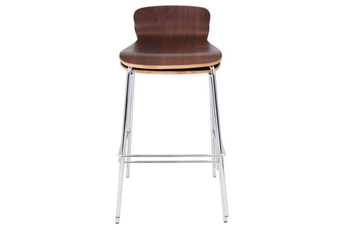 Woodstacker Stackable Barstool in Walnut - Set Of 2 by LumiSource