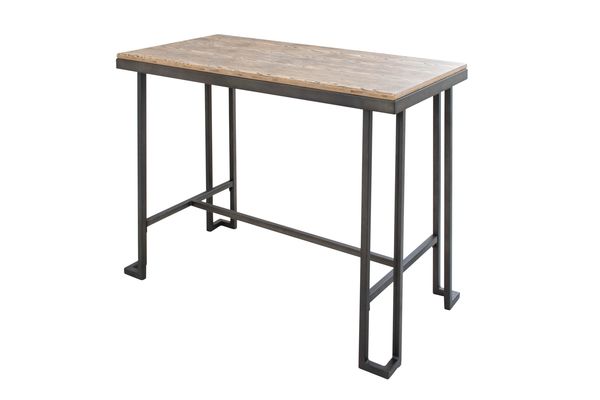 Roman Industrial Counter Table with Wooden Top and Antique Frame by ...
