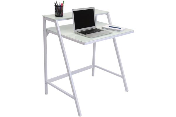 2-Tier Desk in White by LumiSource at Gardner-White