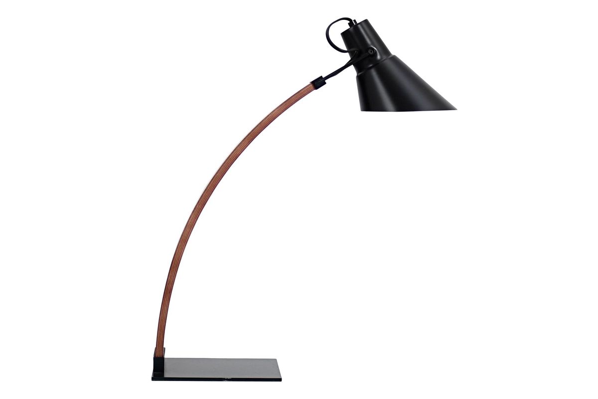 Noah Table Lamp in Walnut & Black by LumiSource at Gardner-White