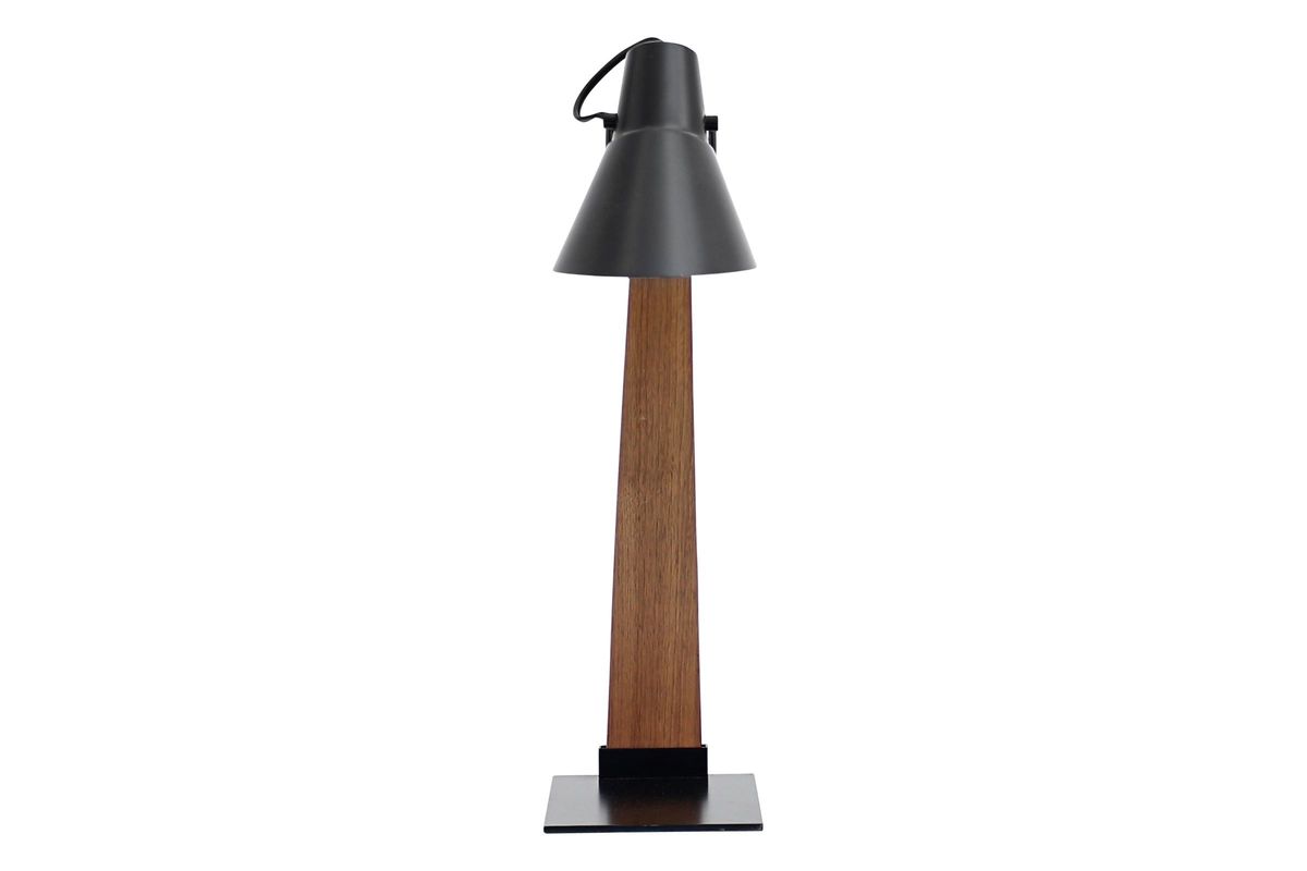 Noah Table Lamp in Walnut & Black by LumiSource at Gardner-White