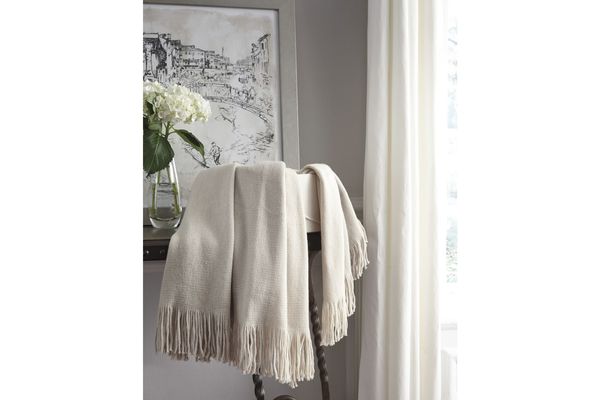 Haiden Throw in Ivory/Taupe by Ashley at Gardner-White