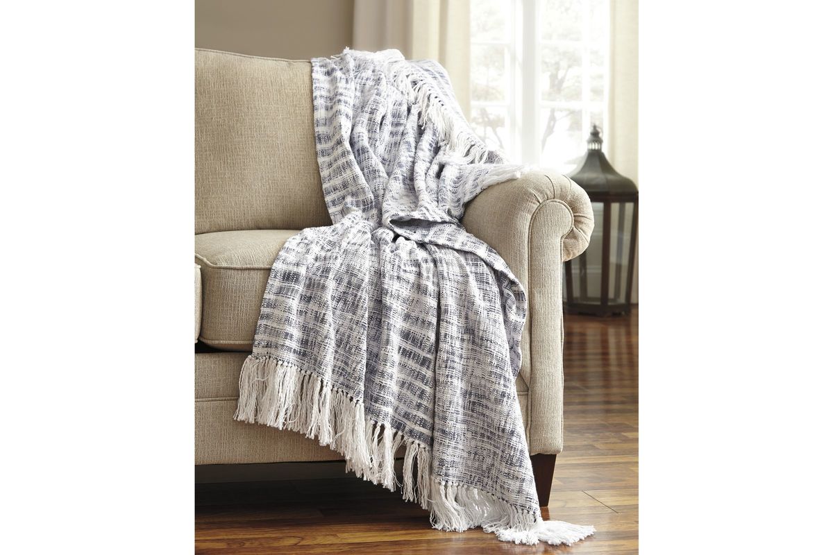 Cassbab Throw in Blue by Ashley at Gardner-White