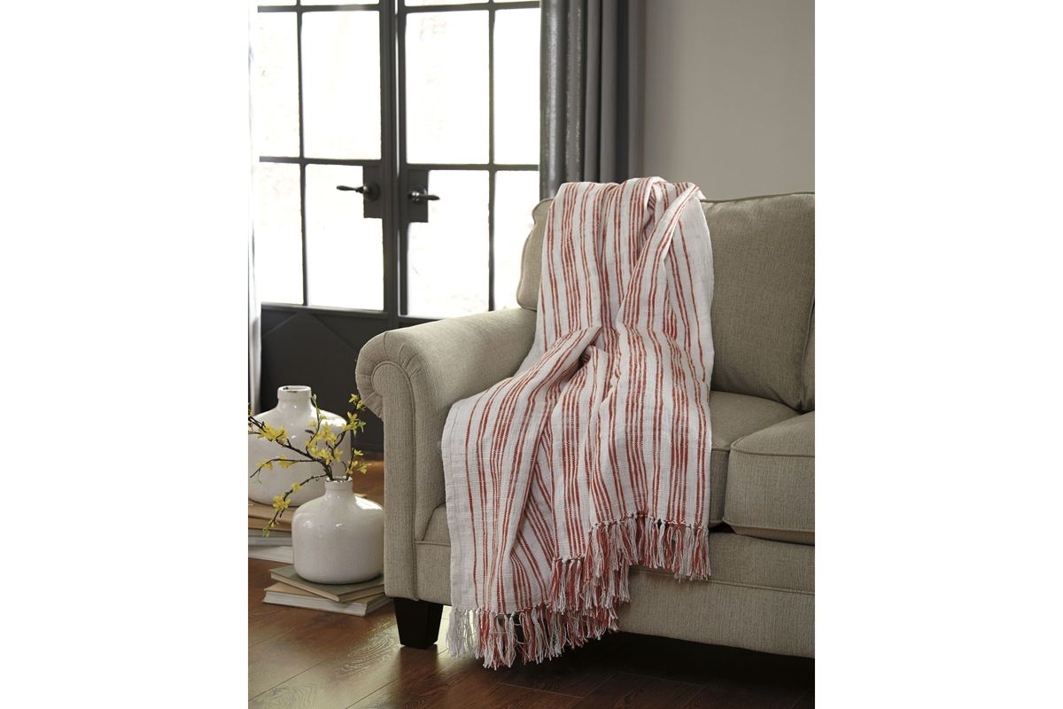 Callumn Throw in Coral by Ashley at Gardner-White