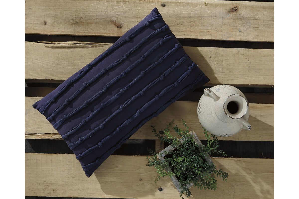 Larkton Pillow in Navy by Ashley at Gardner-White