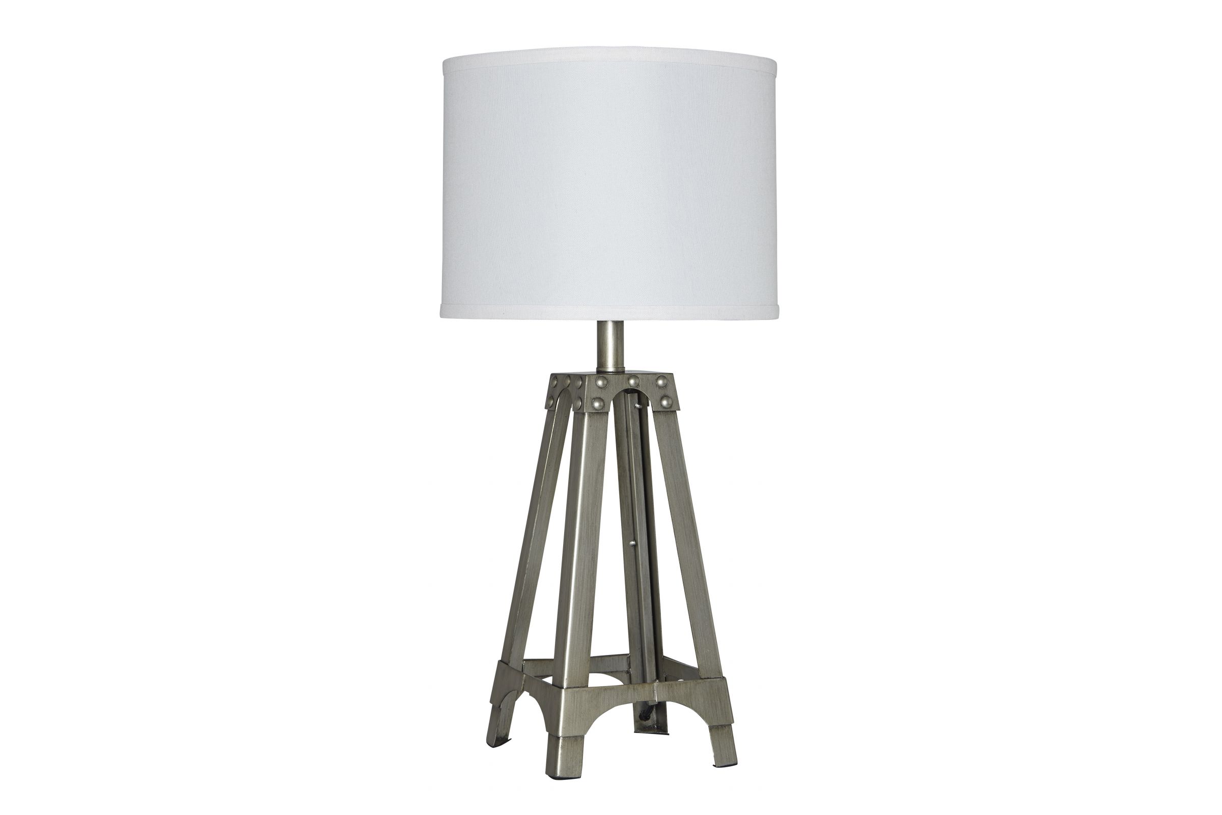 Arty Metal Table Lamp in Silver Finish by Ashley at Gardner-White