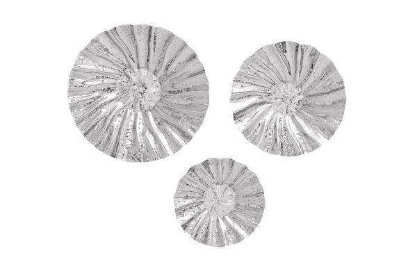 Contemporary Fluted Stainless Steel Wall Discs (Set of 3)