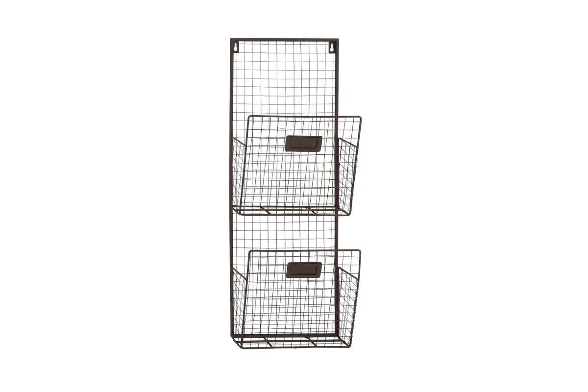 Farmhouse Iron Wire 2-Pocket Wall Rack at Gardner-White