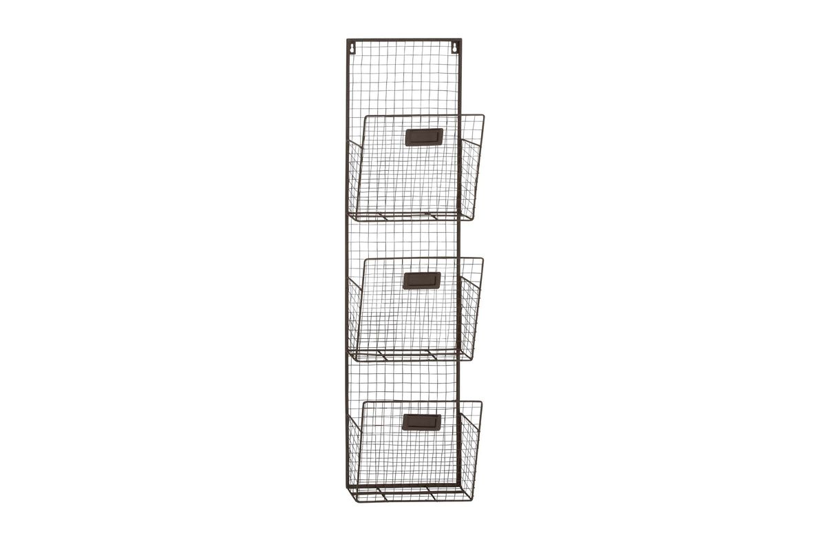Farmhouse Iron Wire 3-Pocket Wall Rack at Gardner-White