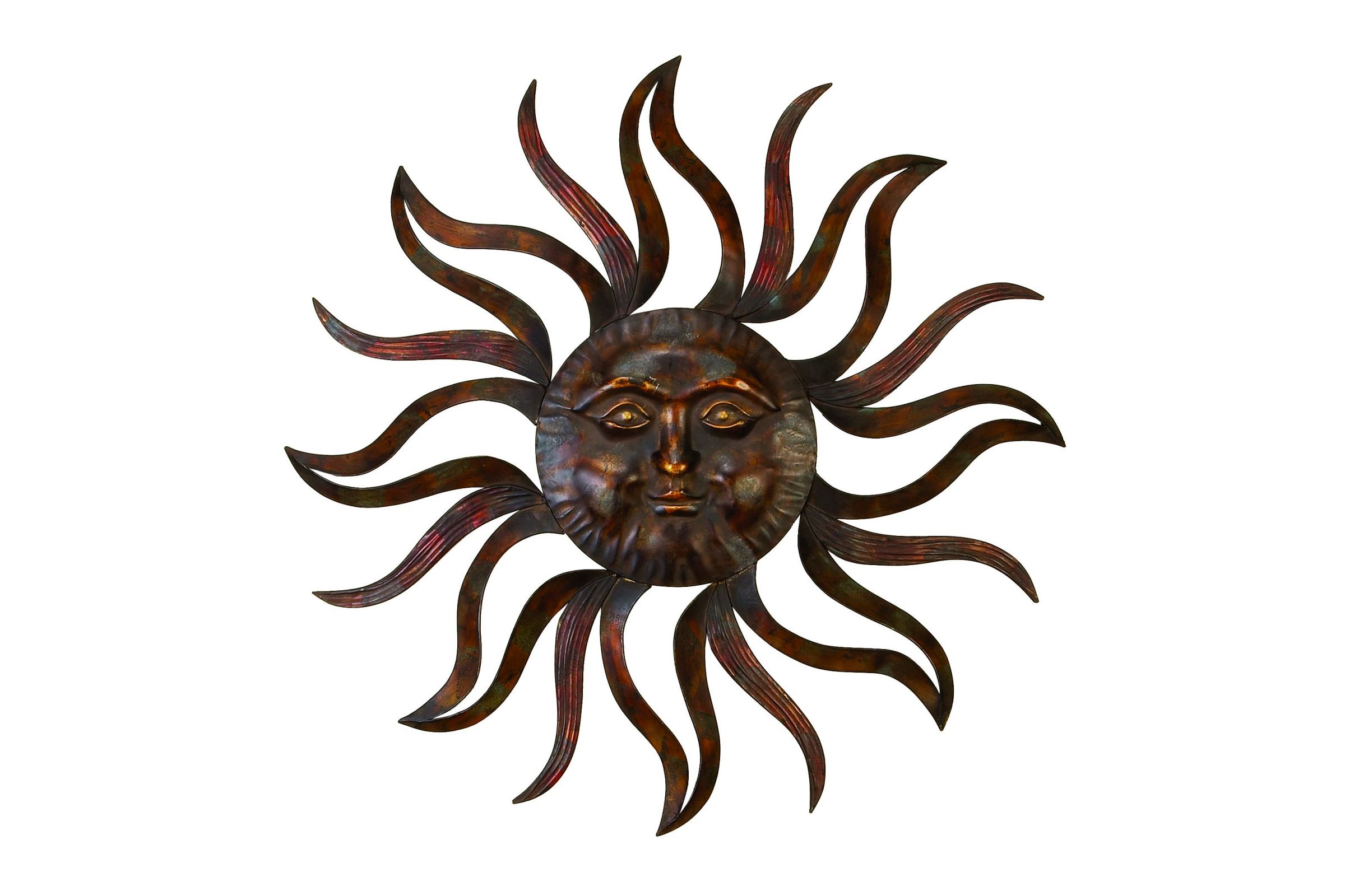 Global Inspired Celestial Sun Open Wall Sculpture in Bronze