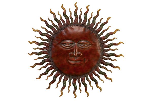 Global Inspired Celestial Sun Wall Sculpture in Bronze