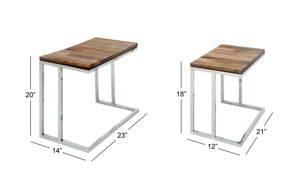 Modern Reflections L-Shaped Accent Tables (Set of 2) in Natural