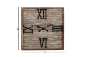 Rustic Reflections 28" Square Slat Wall Clock at Gardner-White