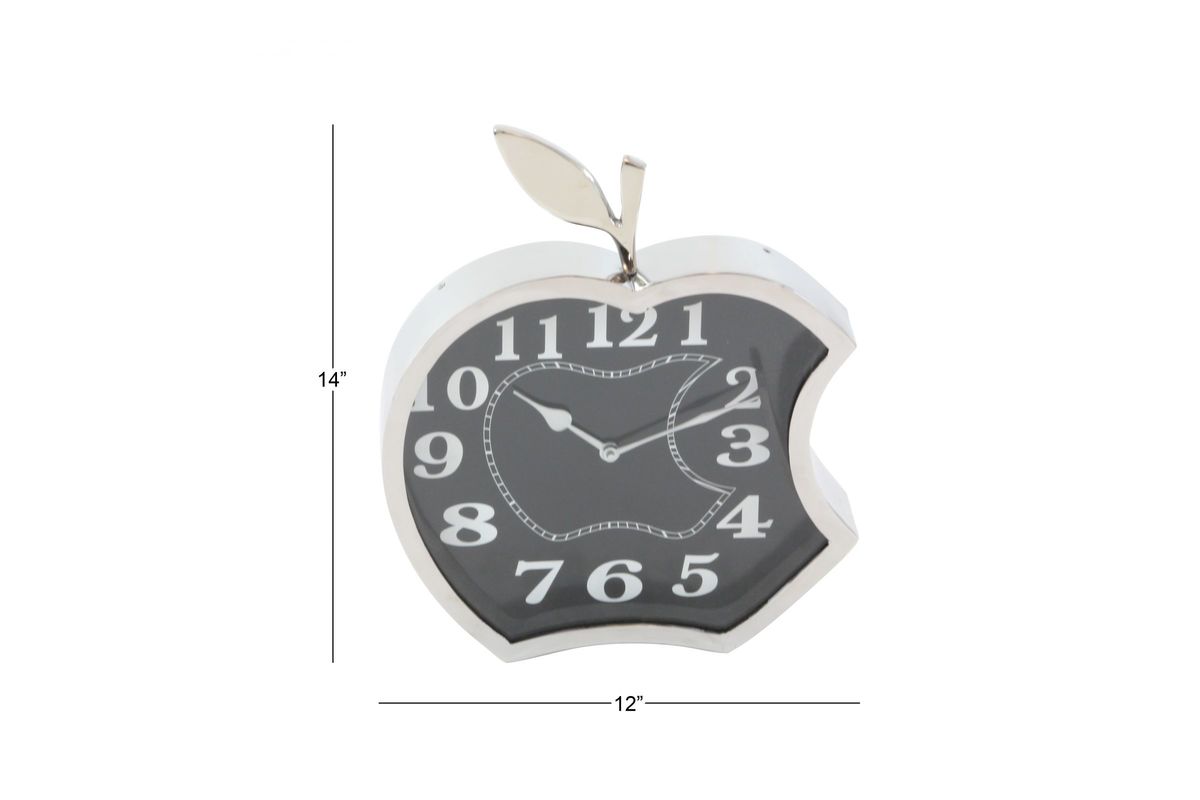 Modern Reflections 14" Stainless Steel Apple Wall Clock