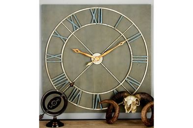 Rustic Reflections Wall Decor Clock in Dark Grey at Gardner-White