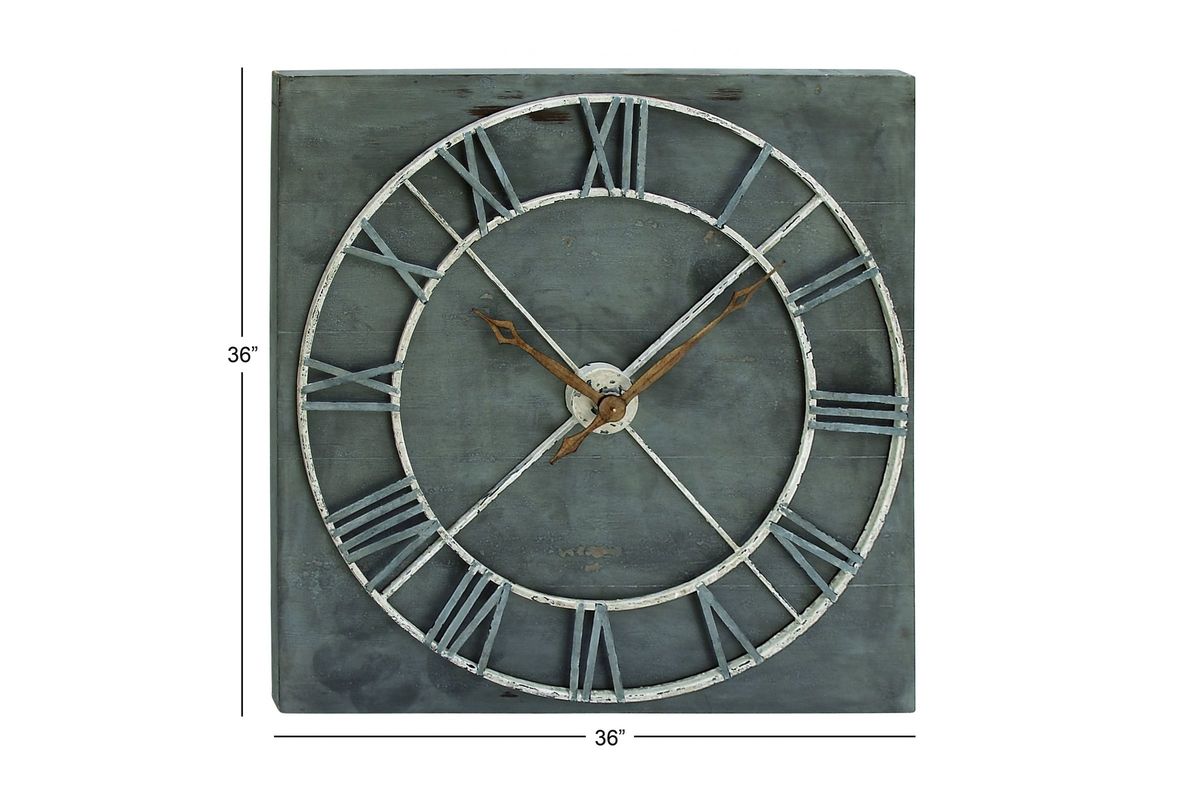 Rustic Reflections Wall Decor Clock in Dark Grey at Gardner-White