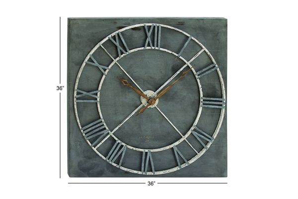 Rustic Reflections Wall Decor Clock in Dark Grey at Gardner-White