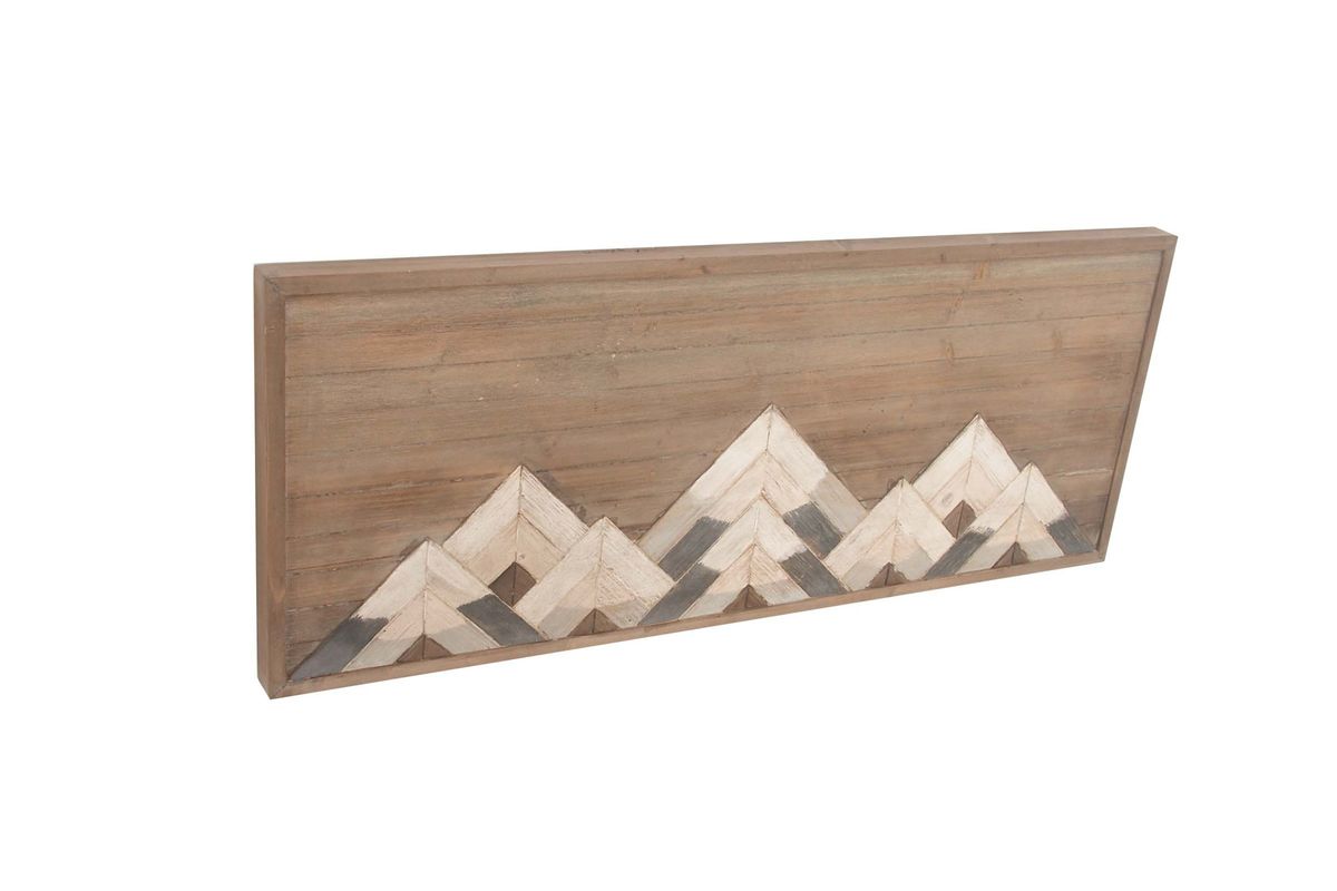 Rustic Reflections Rectangular Mountain-Range Wall Panel