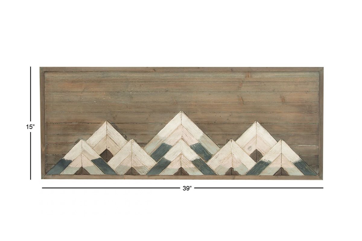 Rustic Reflections Rectangular Mountain-Range Wall Panel