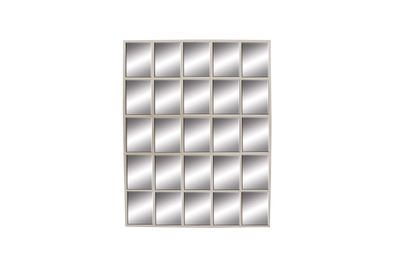 Modern Reflections 56" 25 Panel Rectangular Wall Mirror in Silver by UMA