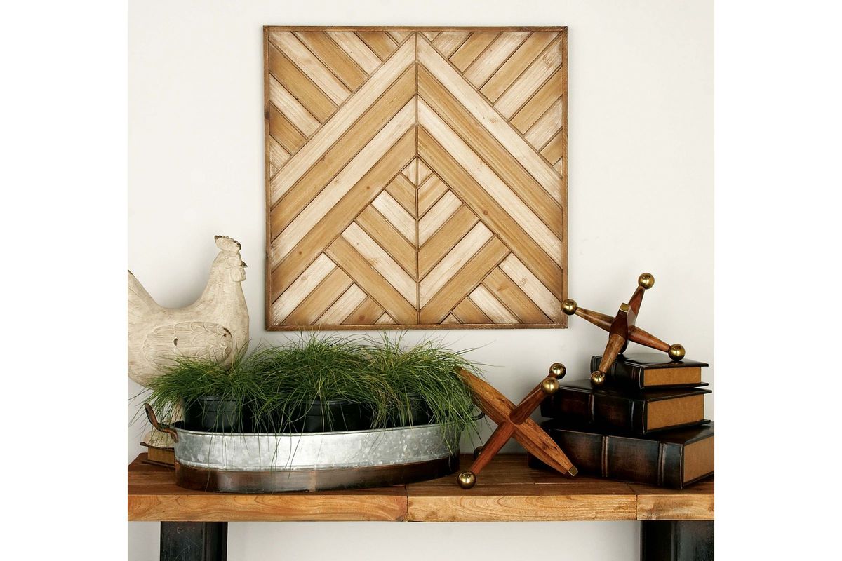Rustic Reflections Herringbone Style Wall Decor at Gardner-White