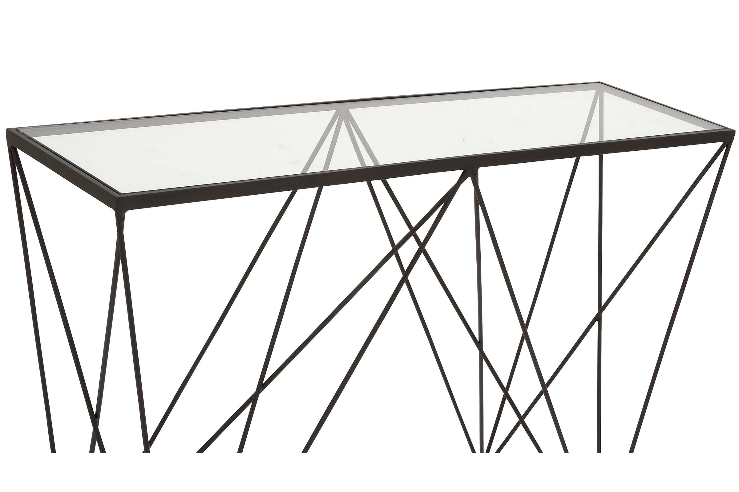 Modern Reflections Triangular Console Table in Black at Gardner-White