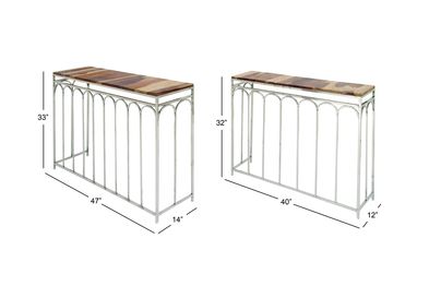 Modern Reflections Nesting Console Tables (Set of 2) in Natural