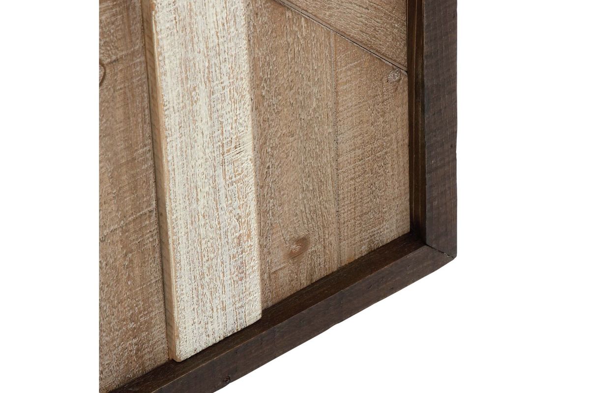 Rustic Reflections Geometric Wall Plaque in Distressed Beige