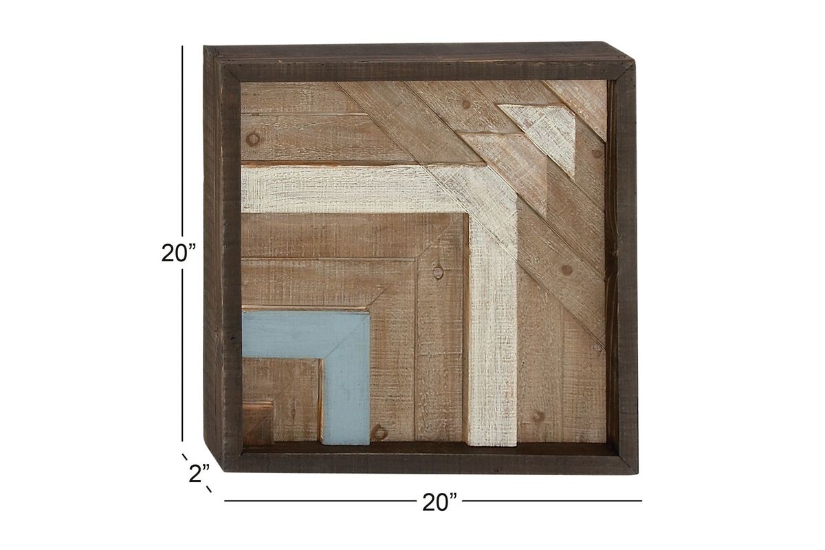 Rustic Reflections Geometric Wall Plaque in Distressed Beige
