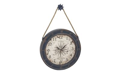 French Inspired 37" Rope and Pulley Design Wall Clock at Gardner-White