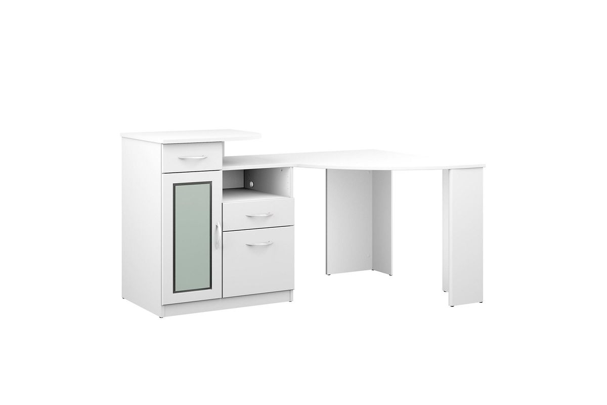 Vantage Corner Desk in Pure White by Bush at Gardner-White