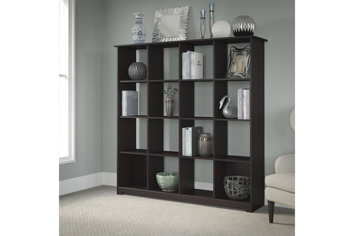 Cabot 16-Cube Bookcase in Espresso Oak by Bush at Gardner-White