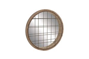 Farmhouse Rustic 48" Round Wire Cage Wall Mirror by UMA