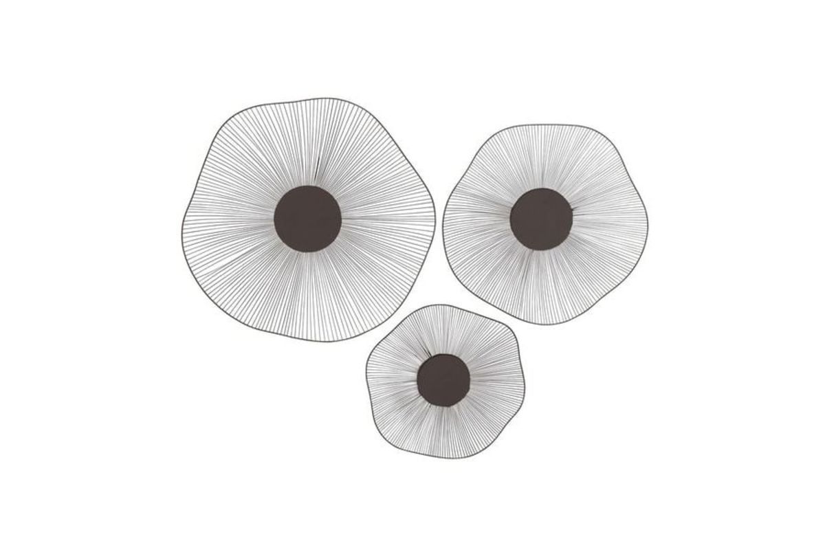 Modern Reflections Wavy Wire Spoke Wall Decor (Set of 3)