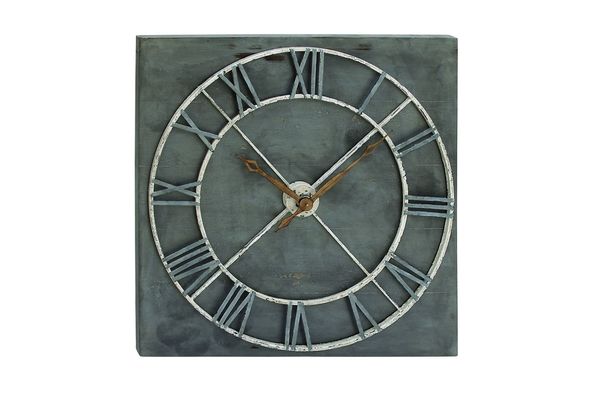 Rustic Reflections Wall Decor Clock in Dark Grey at Gardner-White