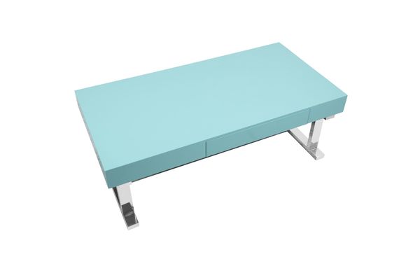 Luster Contemporary Cocktail Table in Light Blue by LumiSource