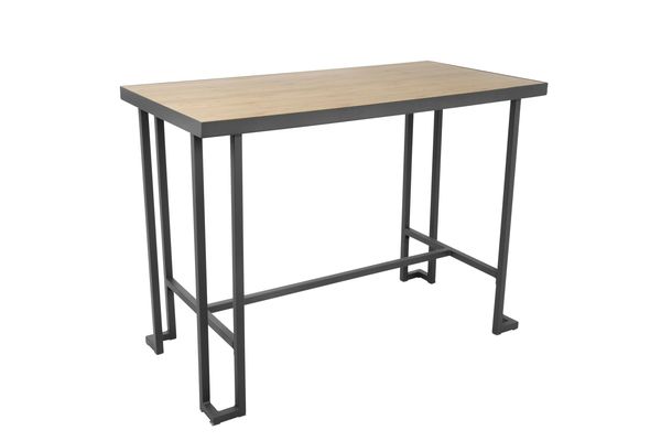 Roman Industrial Counter Table in Grey Metal and Natural Bamboo by ...