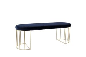 Canary Contemporary Bench in Gold and Blue Velvet by LumiSource