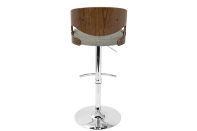 Pino Mid-Century Modern Adjustable Bar with Swivel in Walnut and Grey ...