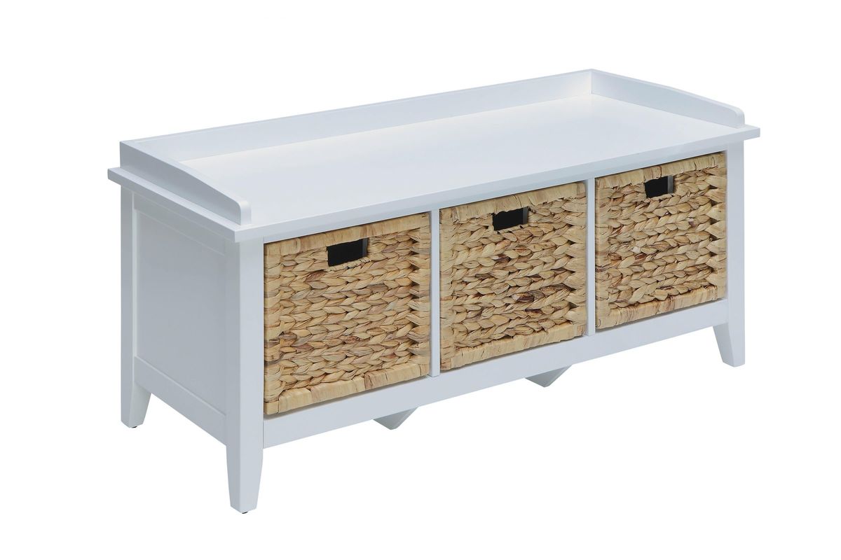 Flavius Storage Bench in White by ACME at Gardner-White